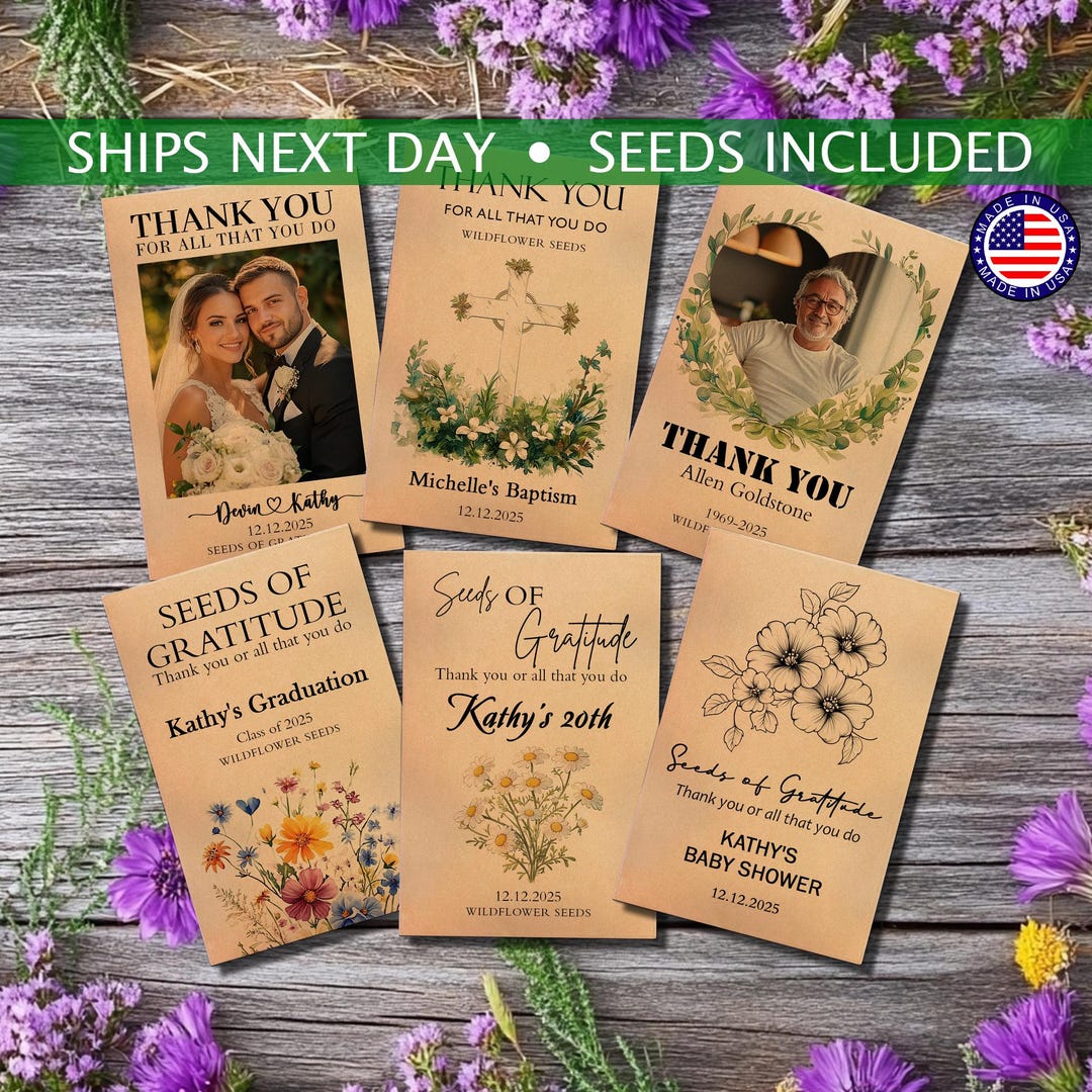 Personalized Thank You Seed Packets/seeds of Gratitude/baby Shower ...