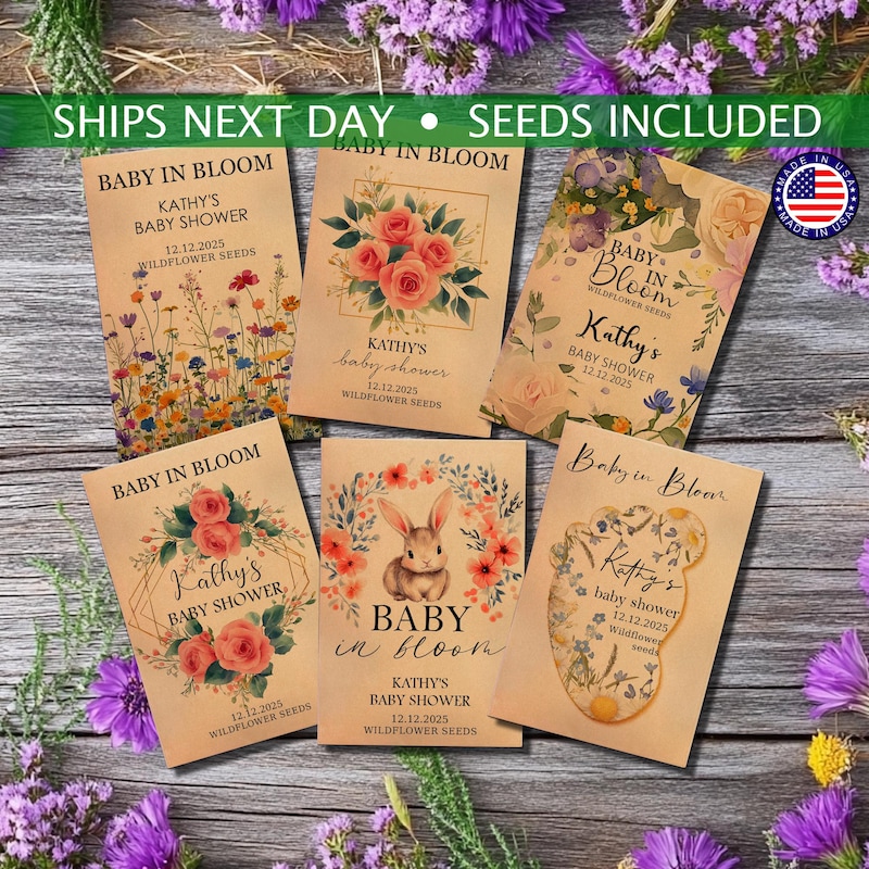 Baby in Bloom Seed Packets - Etsy