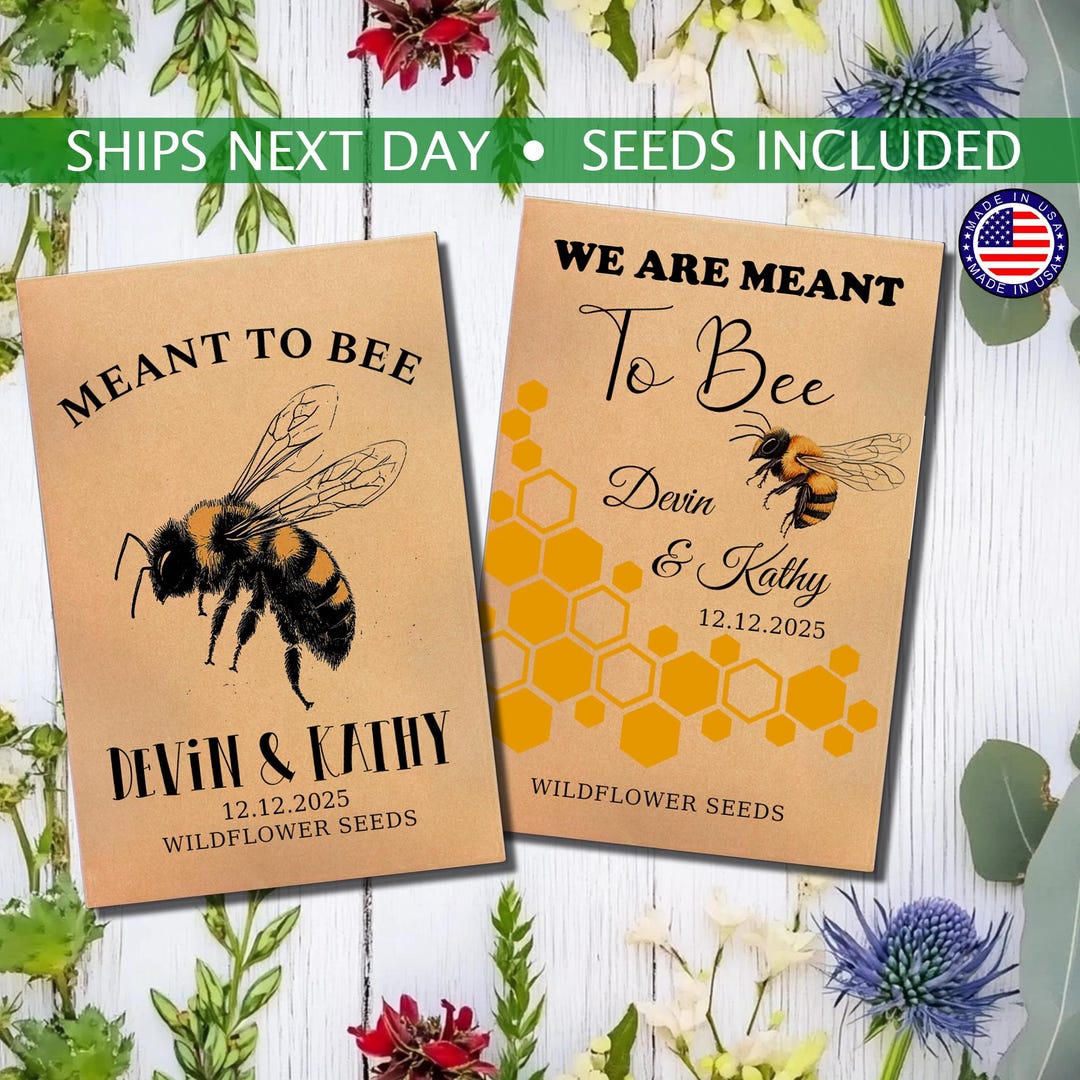 Rush Honey Bee Seed Packet Wedding Favors for Guest/meant to Bee/rustic ...