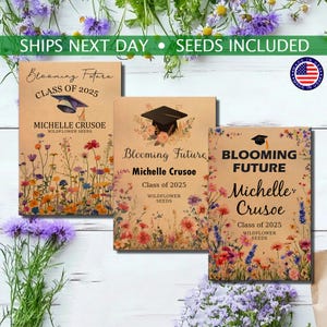 Graduation Favor Wildflower Seed Packets With Hat/personalized ...