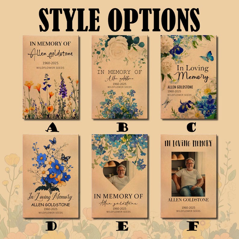 In Loving Memory Wildflower Seed Packets, Custom Memorial Favors ...