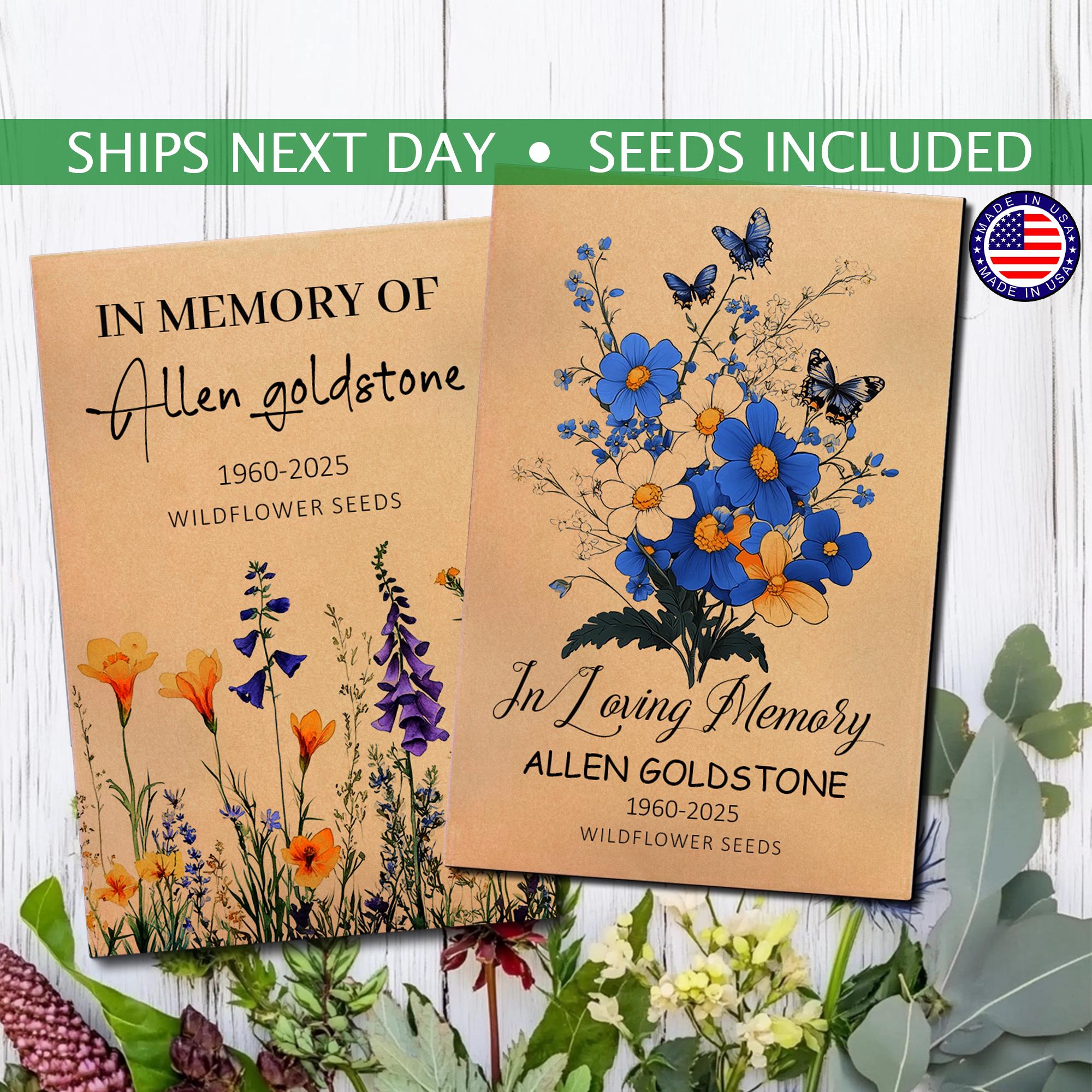 In Loving Memory Wildflower Seed Packets, Custom Memorial Favors ...