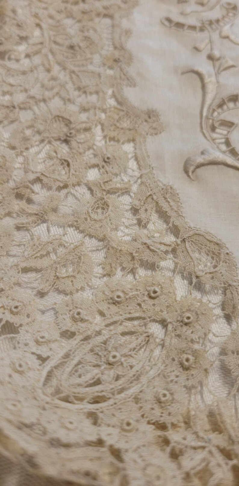 10 Piece Vintage Italian Table Linen Set With Rosaline Lace (brussels ...