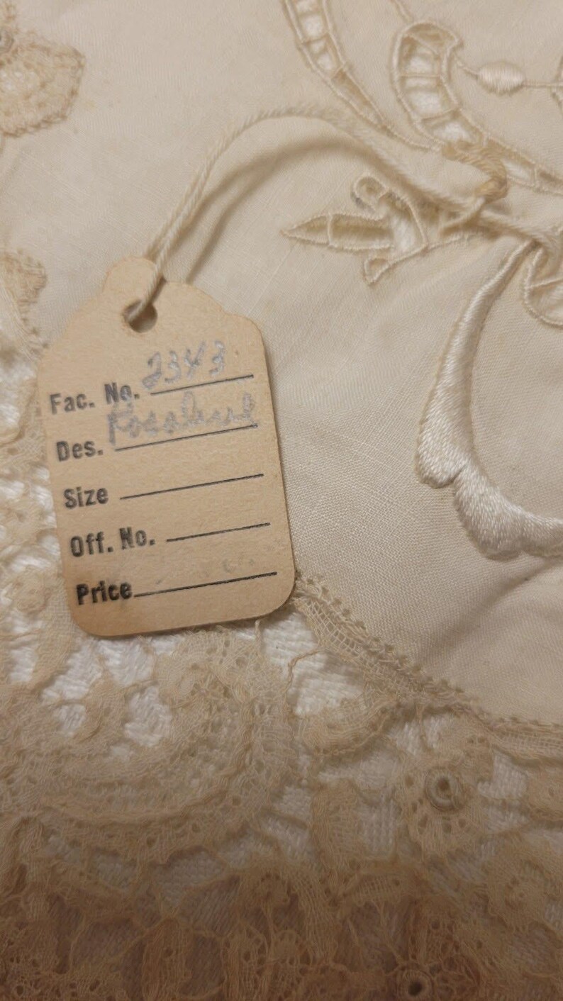 10 Piece Vintage Italian Table Linen Set With Rosaline Lace brussels ...