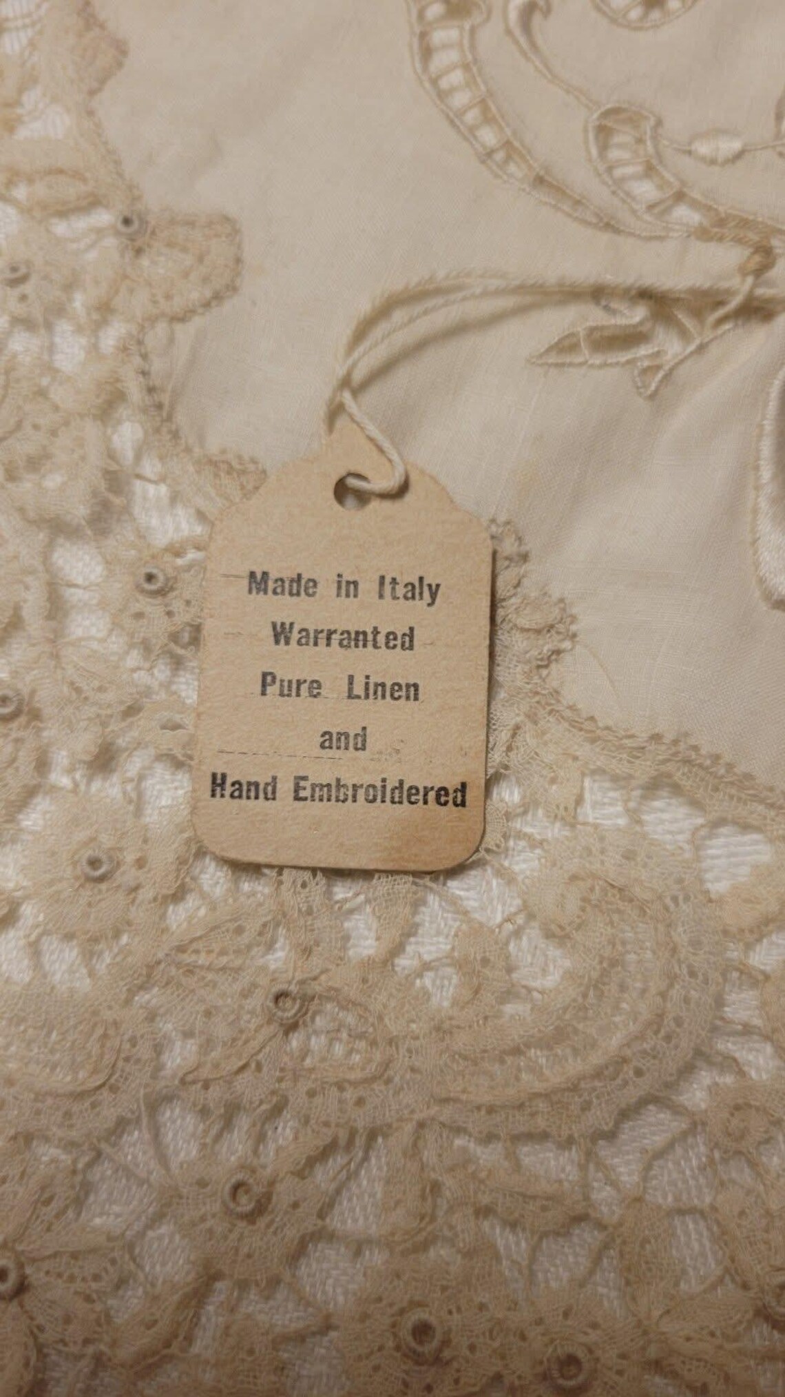 10 Piece Vintage Italian Table Linen Set With Rosaline Lace brussels ...