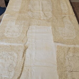 10 Piece Vintage Italian Table Linen Set With Rosaline Lace brussels ...