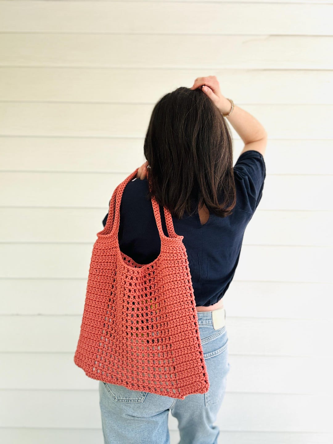 PDF Crochet Pattern - Filet Crochet Market Tote - Etsy