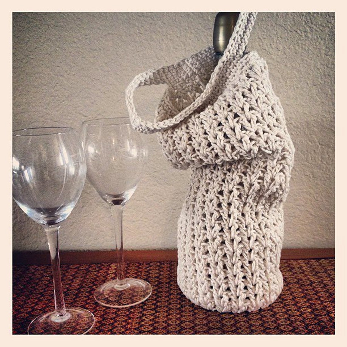 PDF Crochet Pattern Market Tote wine Skinny Fat Bag - Etsy