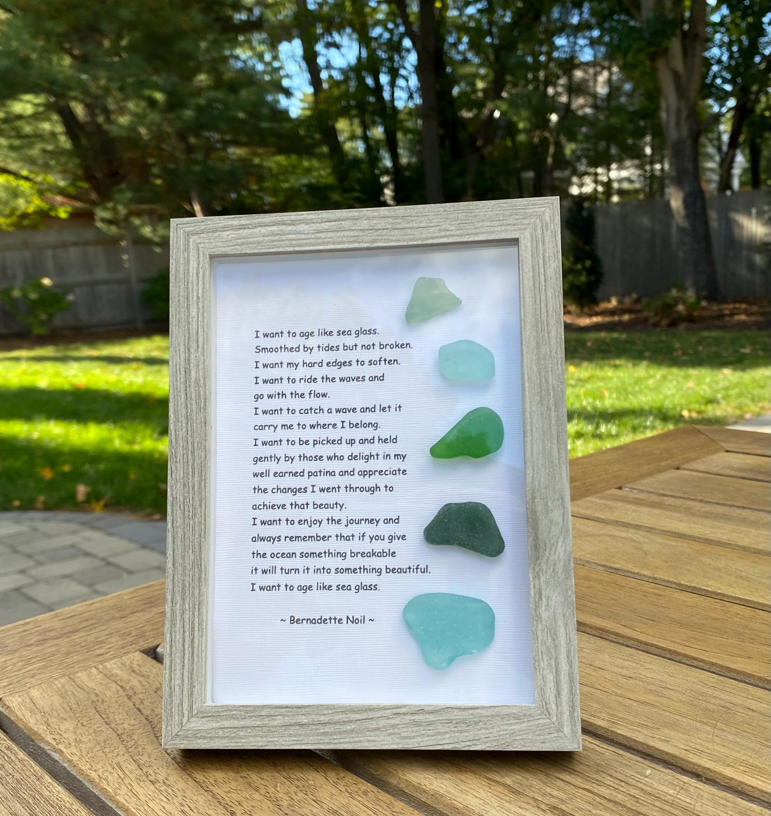 Framed Sea Glass Art: Age Like Seaglass Poem, Coastal Decor - Etsy