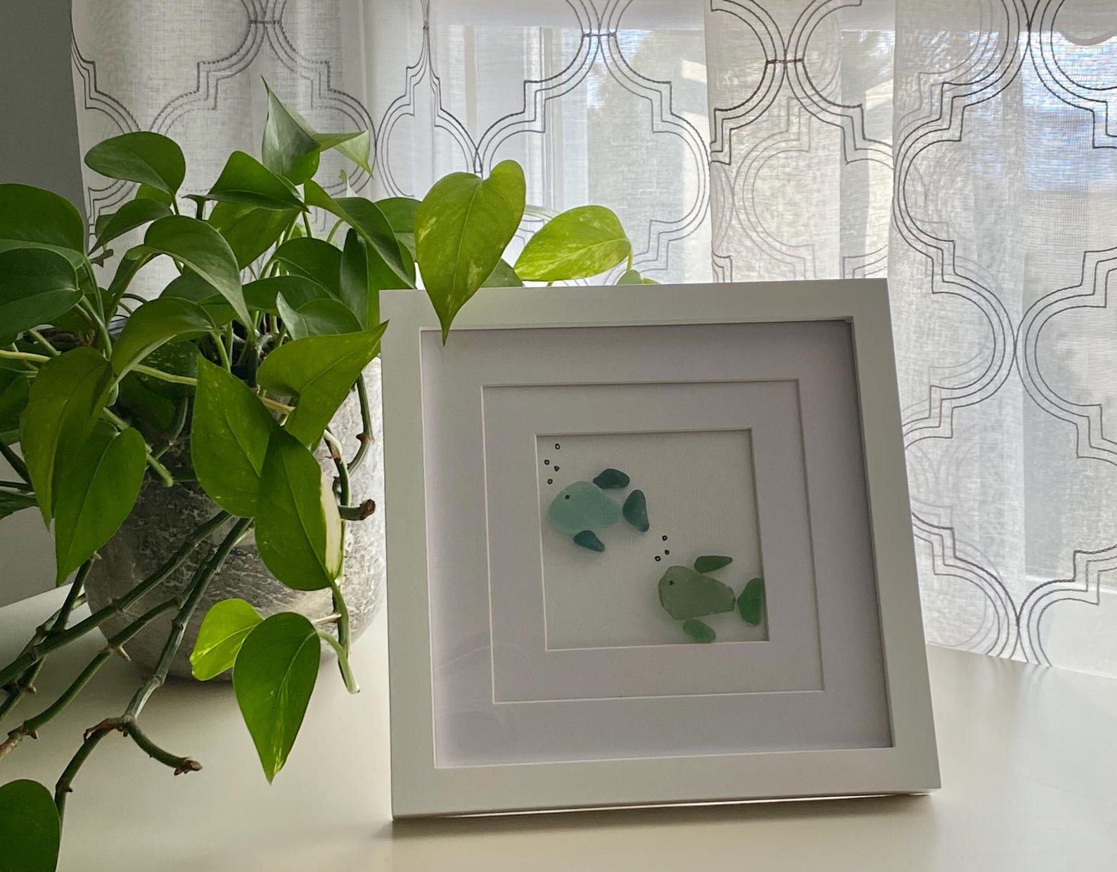 Sea Glass Fish, Framed Sea Glass Art, Genuine Sea Glass - Etsy