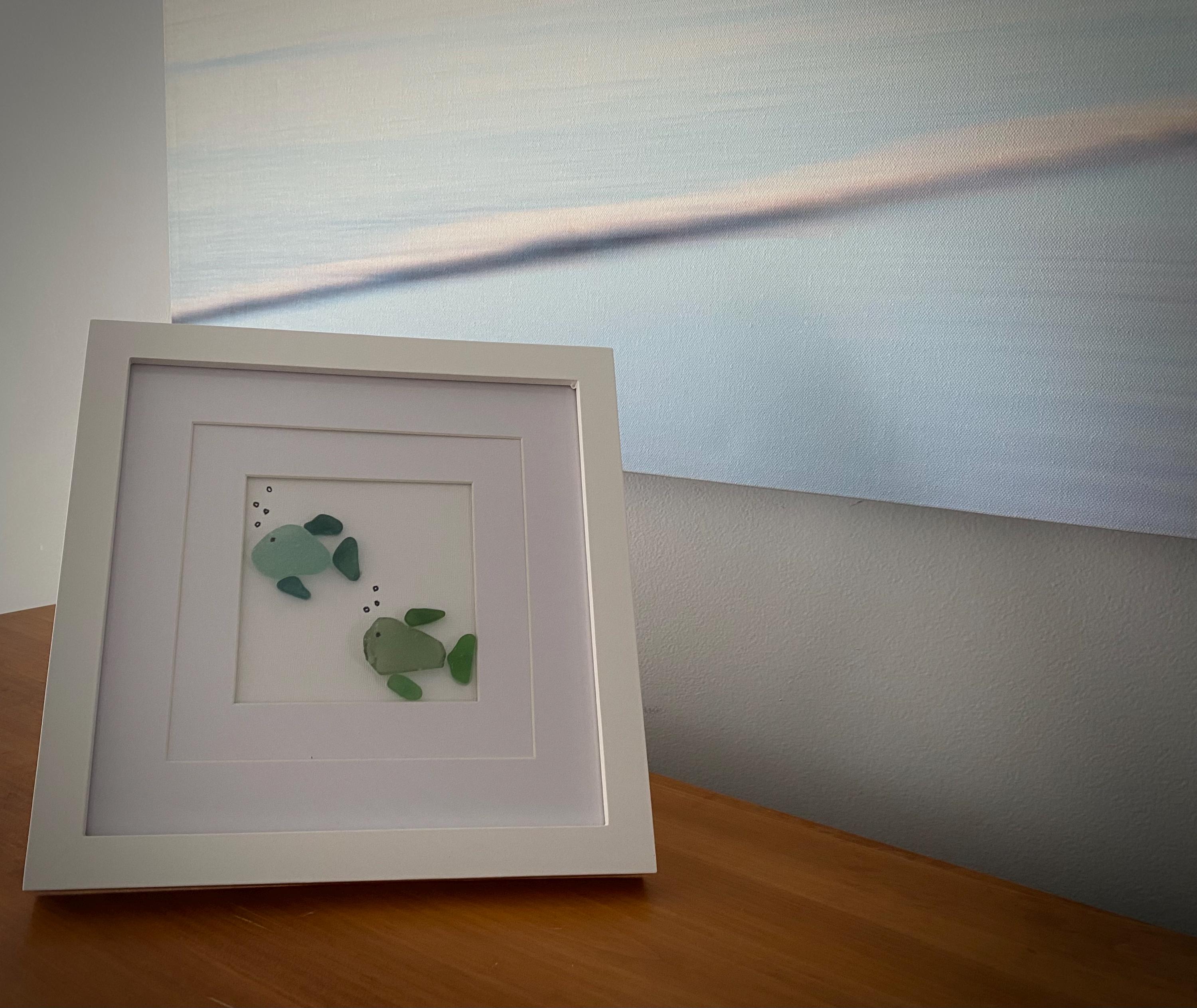 Sea Glass Fish, Framed Sea Glass Art, Genuine Sea Glass - Etsy