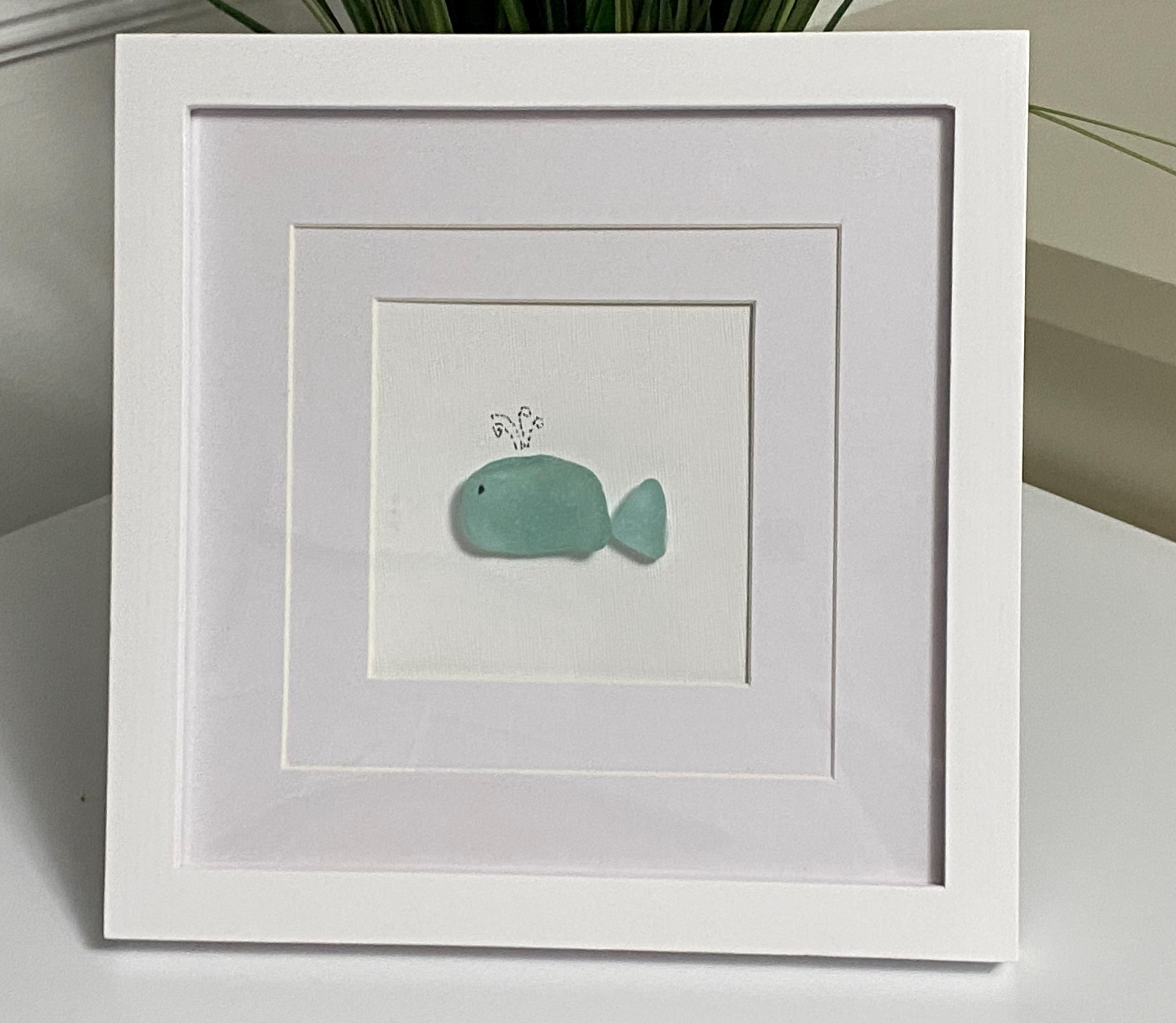Sea Glass Whale, Framed Sea Glass Art, Real Sea Glass - Etsy