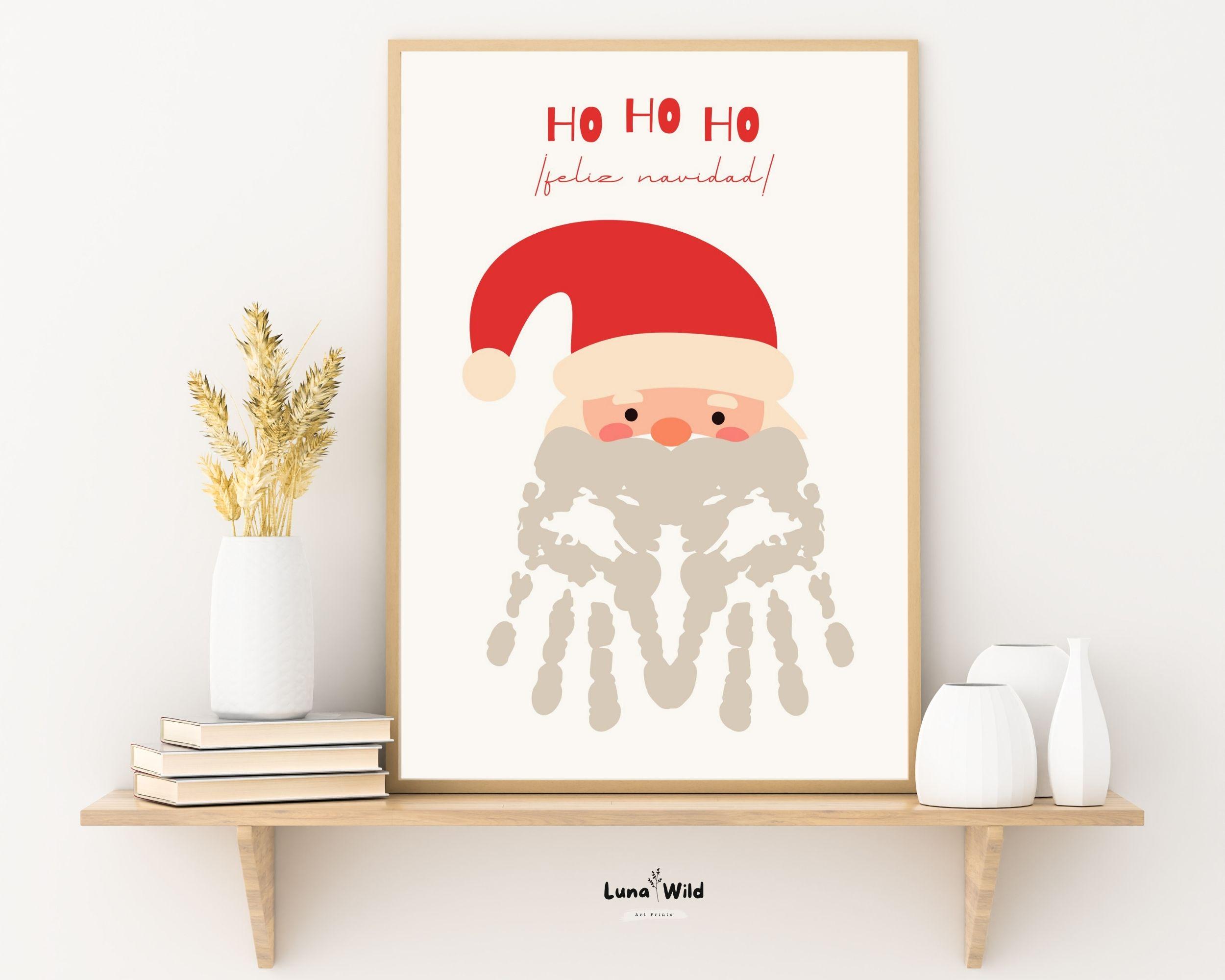 Santa Handprint Beard Art Printable, Adorable Santa Craft Keepsake for ...