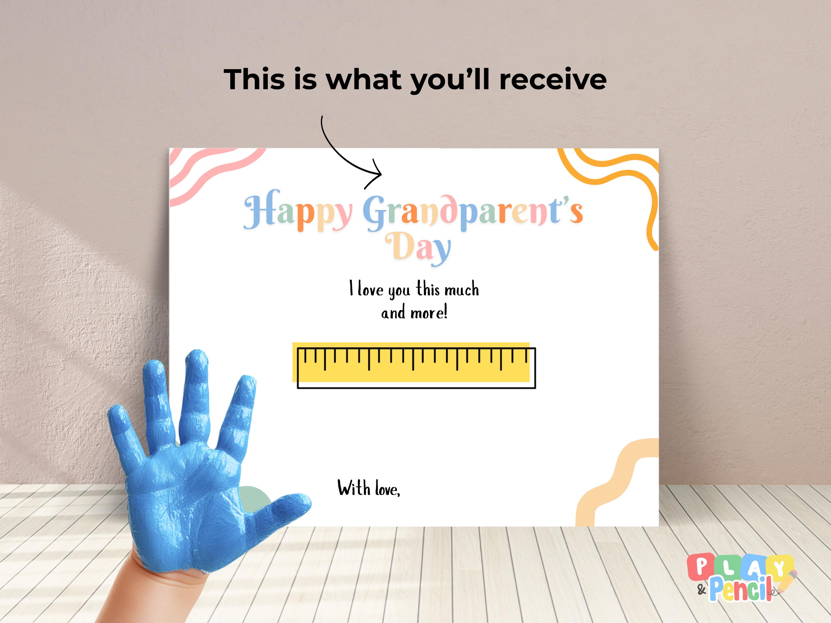 Grandparents Day Handprint Craft About This Much Love Custom Family ...