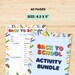 Back to School Activity Bundle for Kids First Day of School Printable ...