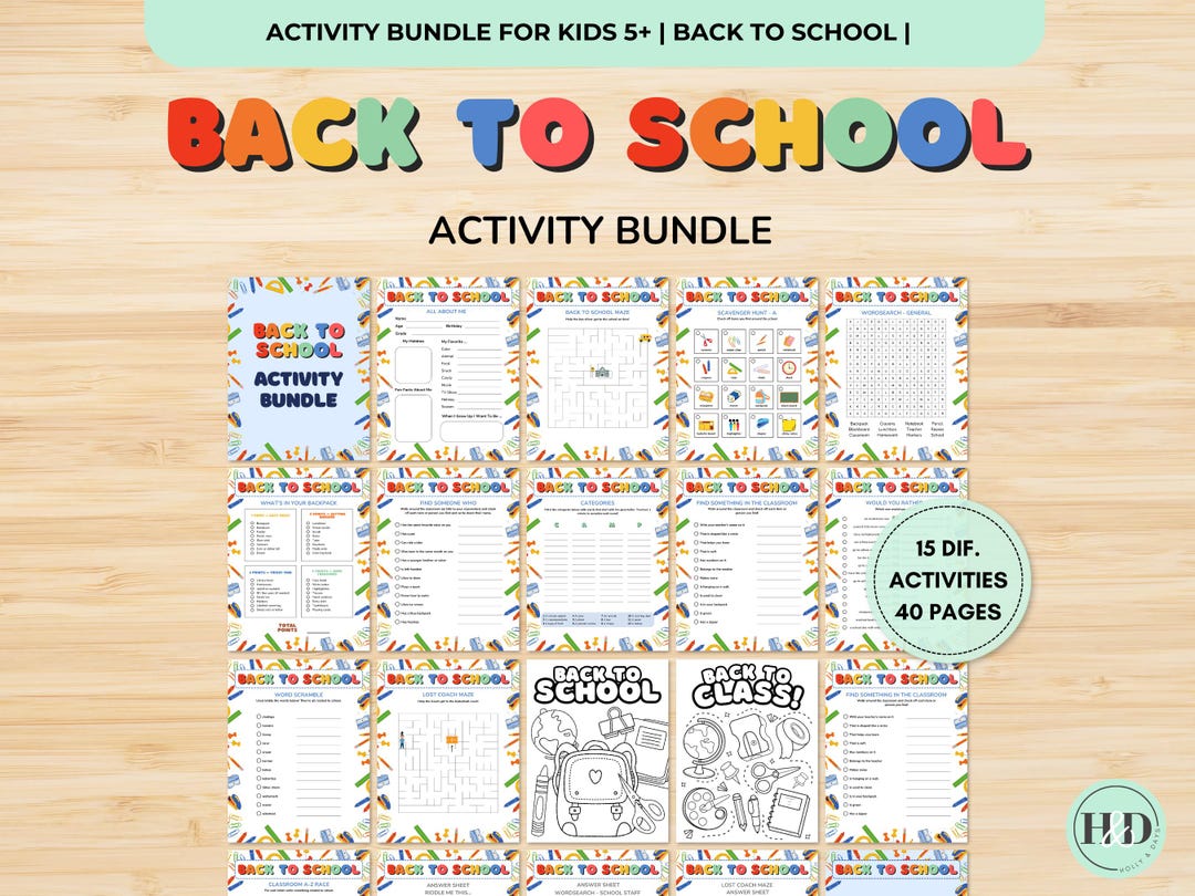 Back to School Activity Bundle for Kids First Day of School Printable ...