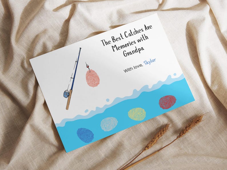 Fishing Handprint Craft for Grandpa: Grandparents Day Keepsake Memories ...