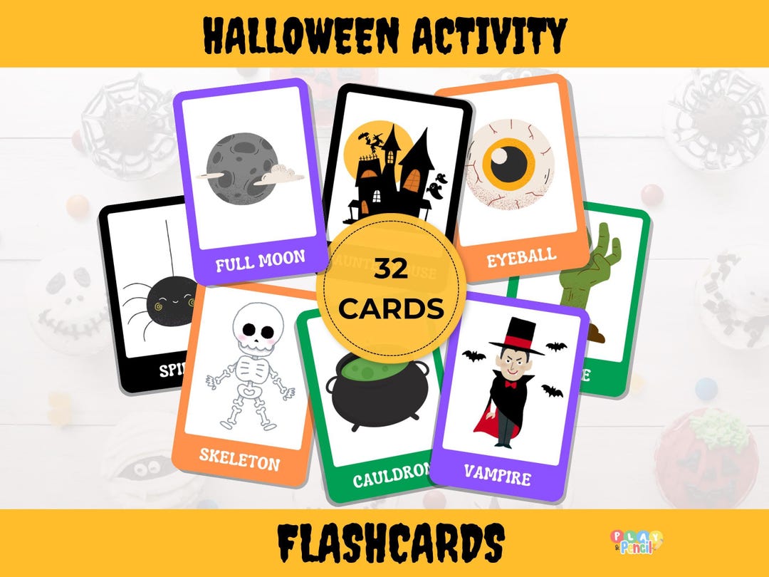 Halloween Flashcards Printable Activity for Kids - Fun Vocabulary Game ...