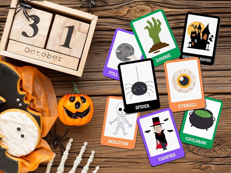 Halloween Flashcards Printable Activity for Kids - Fun Vocabulary Game ...
