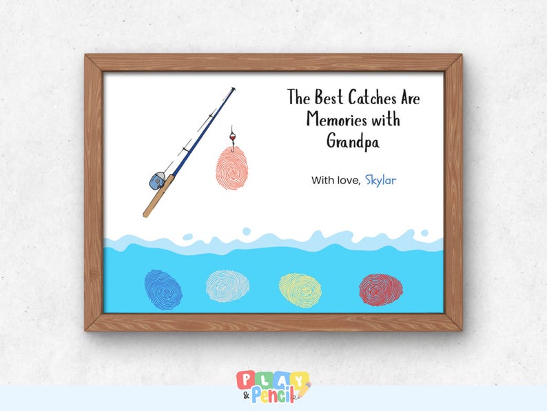 Fishing Handprint Craft for Grandpa: Grandparents Day Keepsake Memories ...