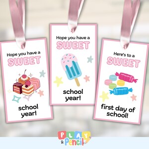 Sweet School Year Gift Tags: Printable Back to School Favor for ...