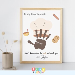Personalized Chef Handprint Art: Kids Kitchen Craft for Mom, Dad, Cook ...