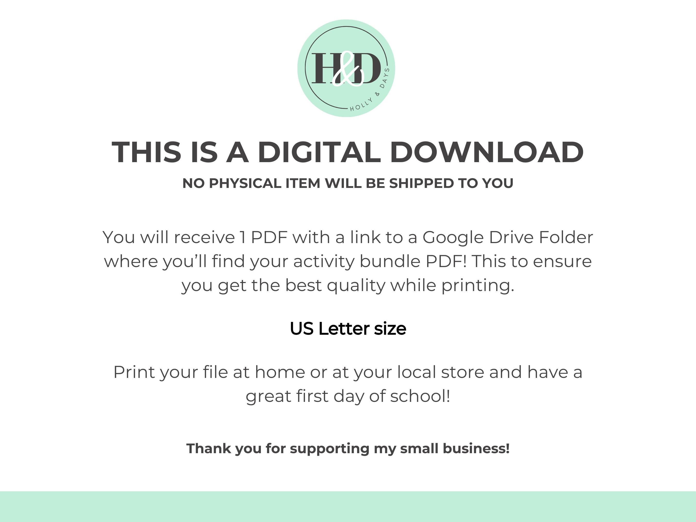 Back to School Activity Bundle for Kids First Day of School Printable ...