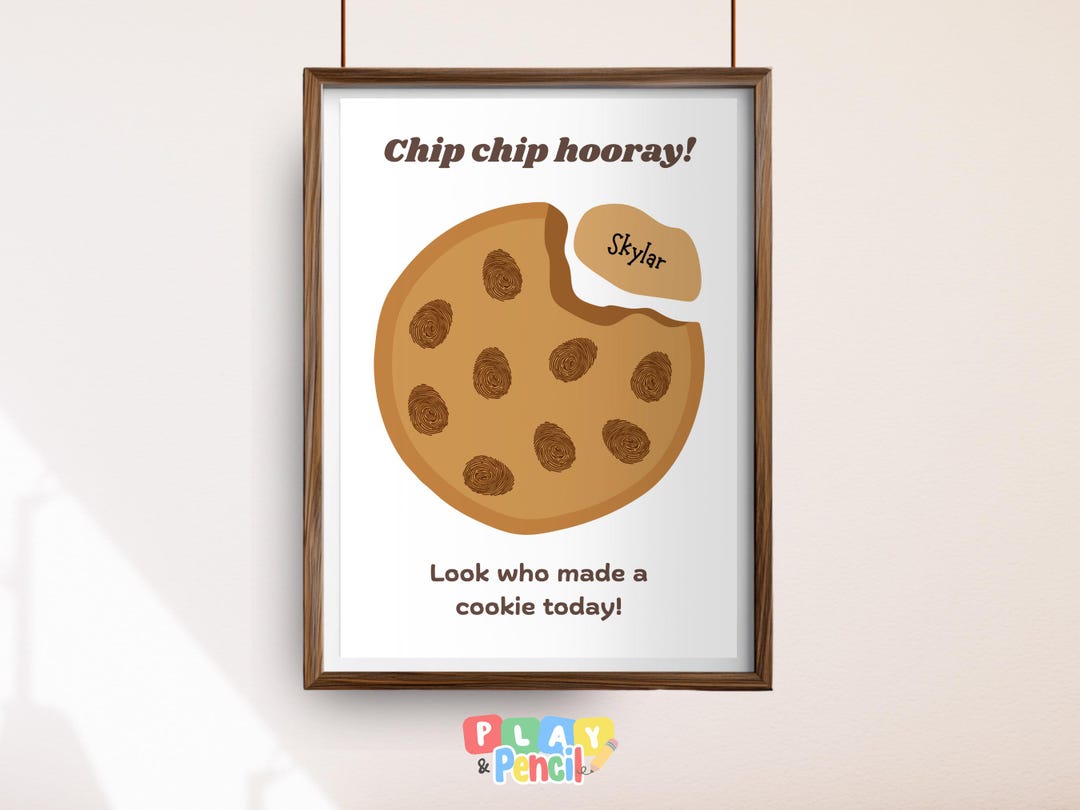 Chocolate Chip Cookie Handprint Art: Grandparent Gift, Teacher ...