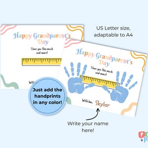 Grandparents Day Handprint Craft About This Much Love Custom Family ...