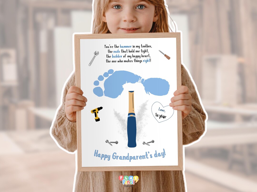 Handprint Toolbox Craft: Grandparent's Day Gift for Grandpa, Custom ...
