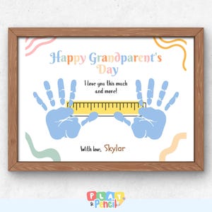 Grandparents Day Handprint Craft About This Much Love Custom Family ...