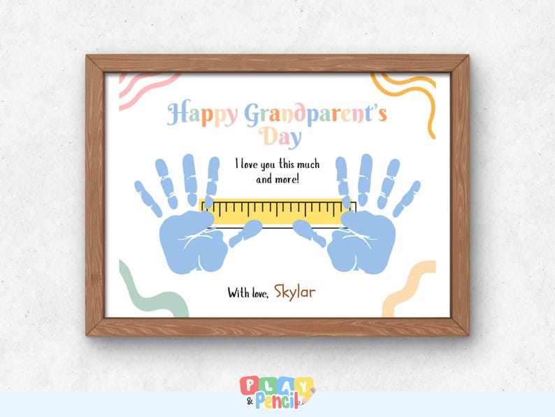 Grandparents Day Handprint Craft About This Much Love Custom Family ...