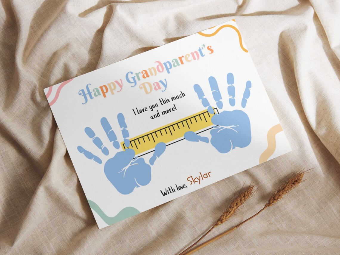 Grandparents Day Handprint Craft About This Much Love Custom Family ...