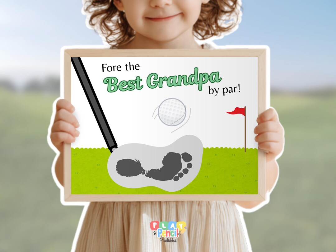 Grandparent's Day Golf Handprint Craft for Grandpa - Custom Keepsake ...