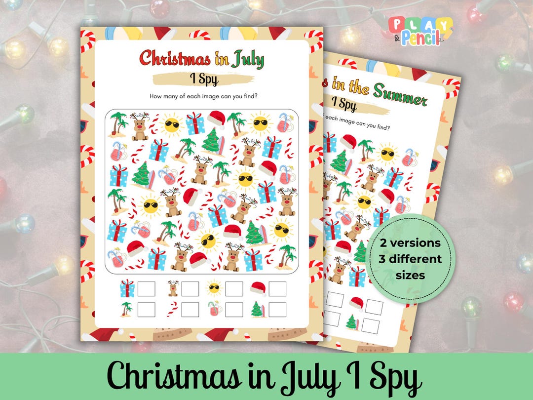 Christmas in July I Spy Game in the Summer Activities for Kids - Hot ...