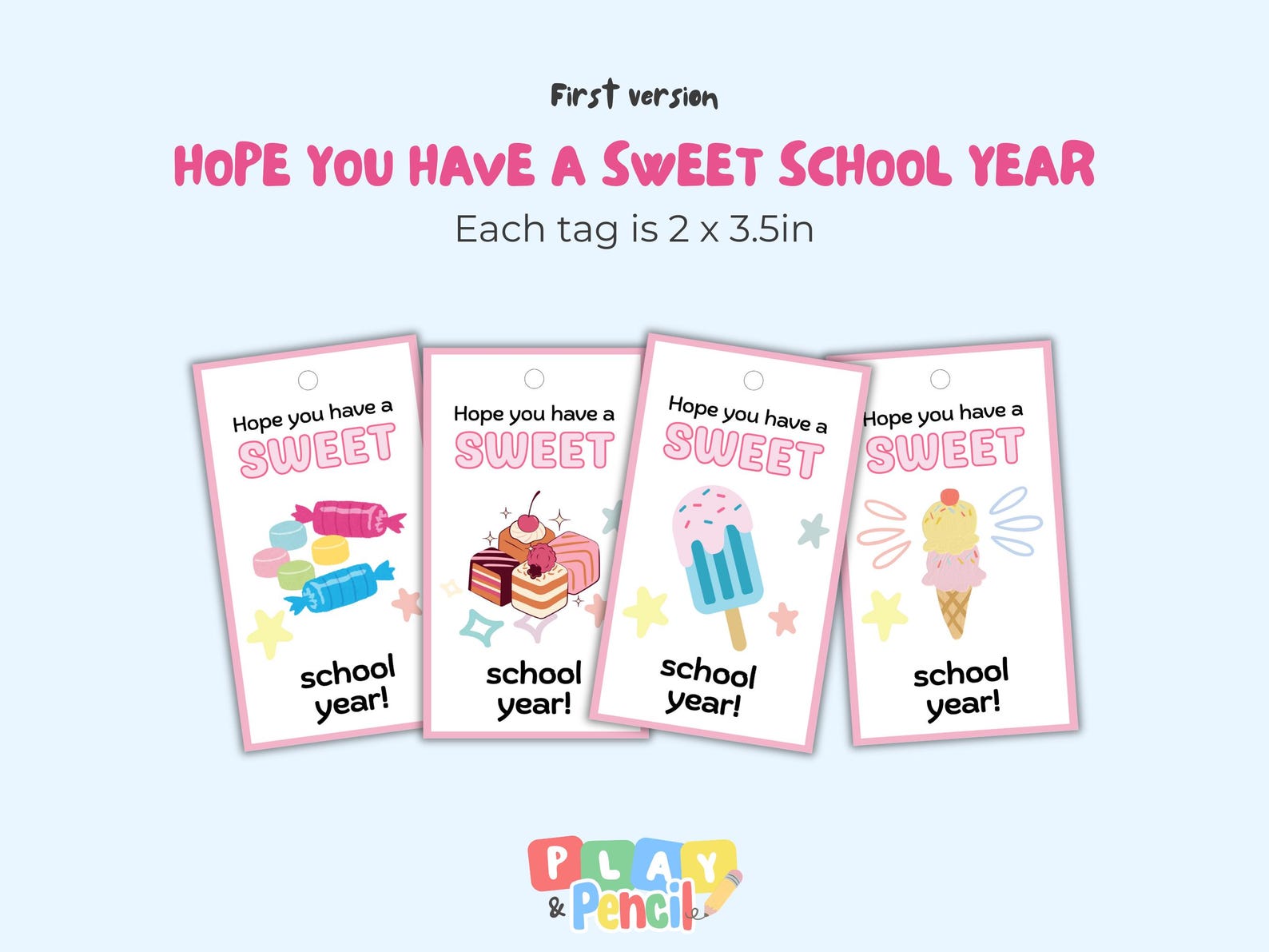 Sweet School Year Gift Tags: Printable Back to School Favor for ...