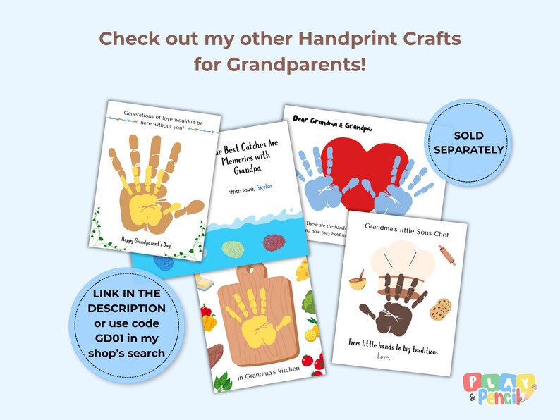 Grandparents Day Handprint Craft About This Much Love Custom Family ...