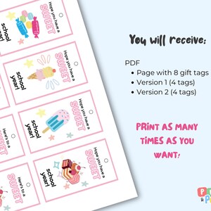 Sweet School Year Gift Tags: Printable Back to School Favor for ...