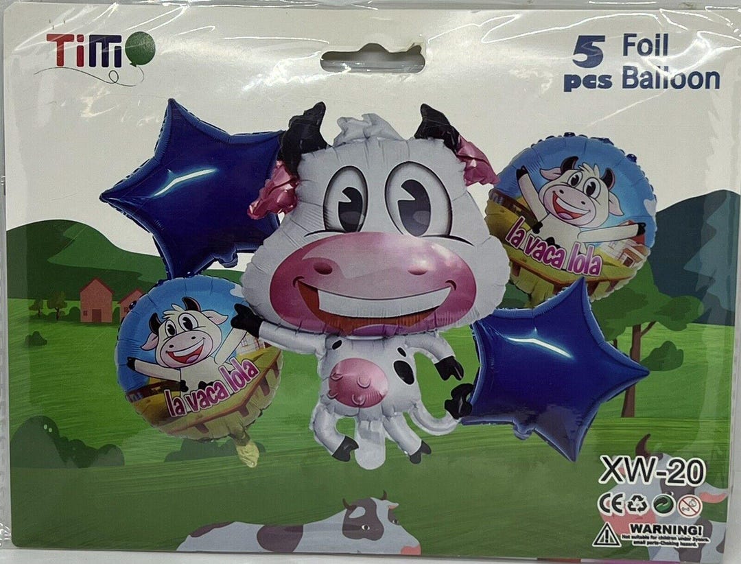 5 Pcs. Happy Birthday Vaca Lola Balloons / 5 Globos De Vaca Lola - Etsy