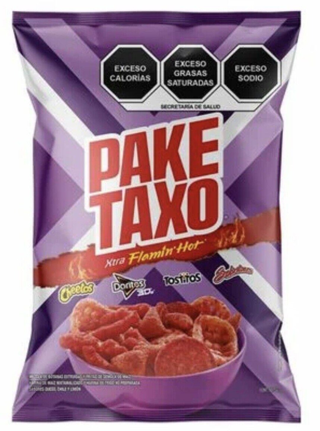 5X Pake Taxo Xtra Flamin Hot - SABRITAS MEXICANAS (5 Paquetes De 44g C ...