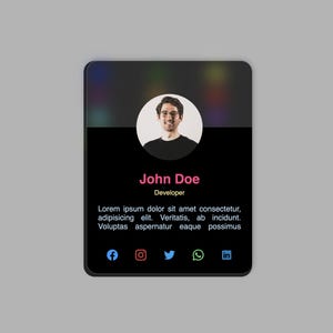 3D CSS Profile Card | Animated Social Media Showcase | Customizable - Etsy