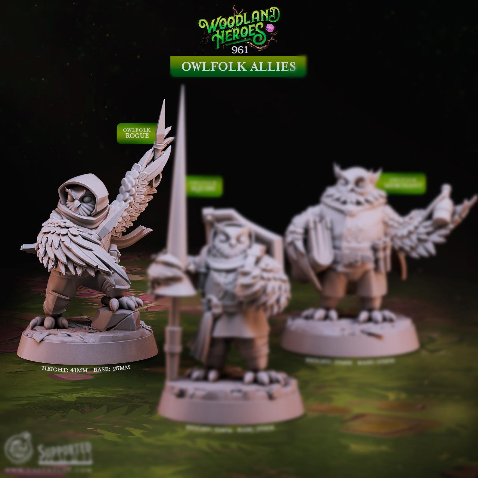 Owlfolk Miniatures | Rogue, Squire, and Merchant | Owlin Owl People ...