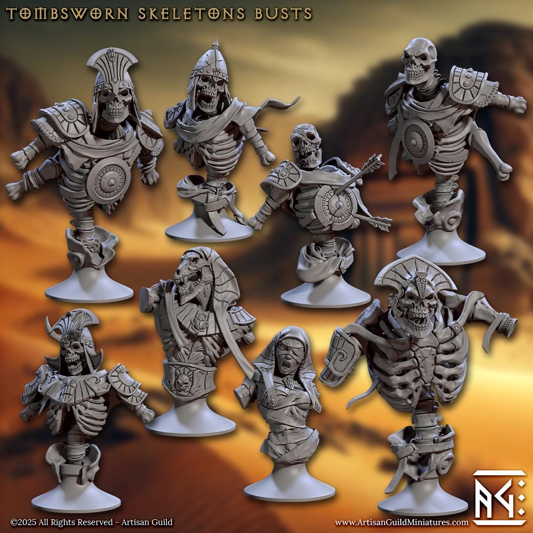 Undead Mummy Busts Collection | Egyptian Tomb Kings Style | Skeletal ...
