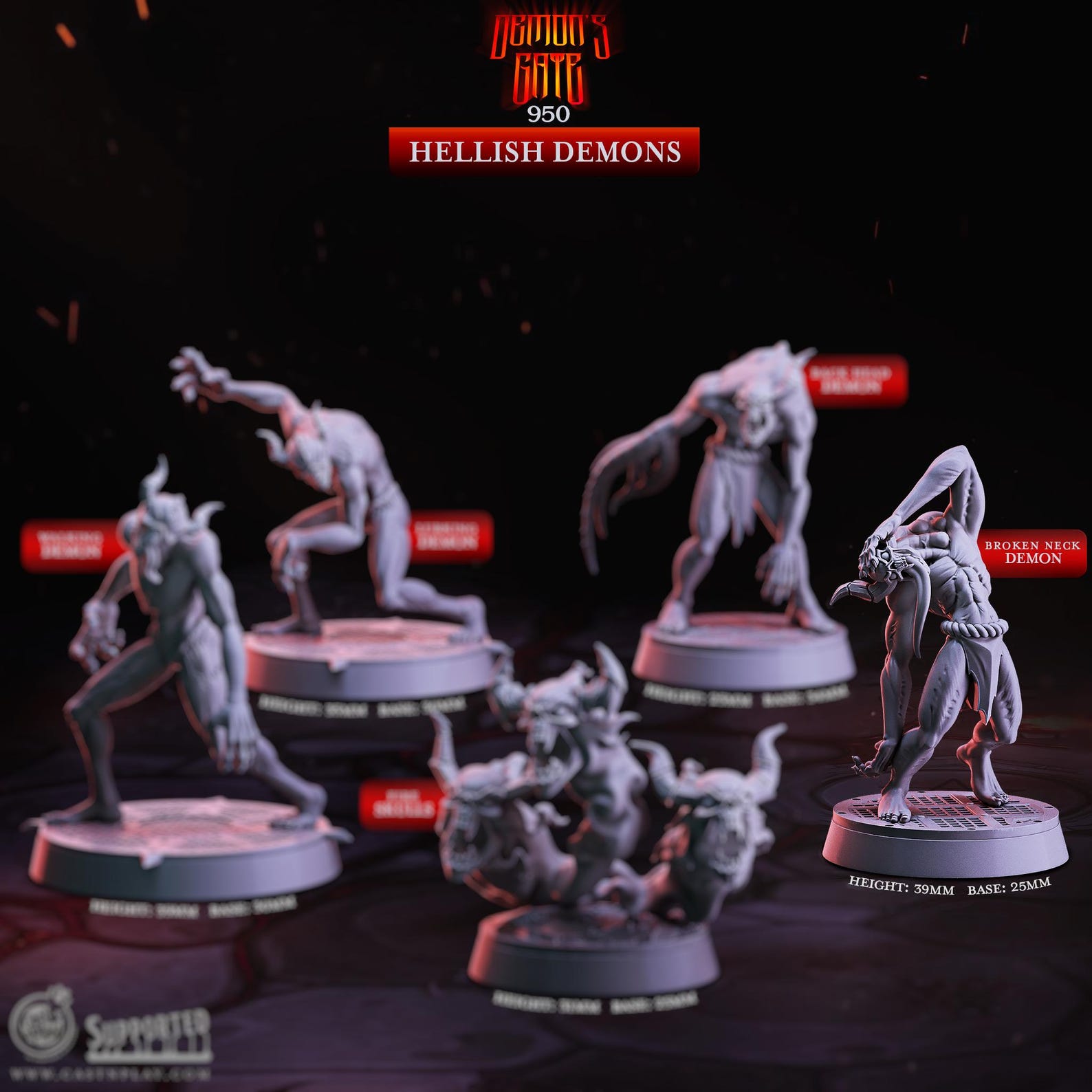 Hellish Demon Miniatures Set | Dnd, Pathfinder or Frostgrave Monster ...