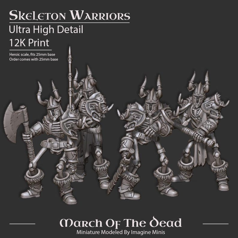 Skeleton Horde | Top Quality 16K Resin Prints | Undead Army for D&D ...