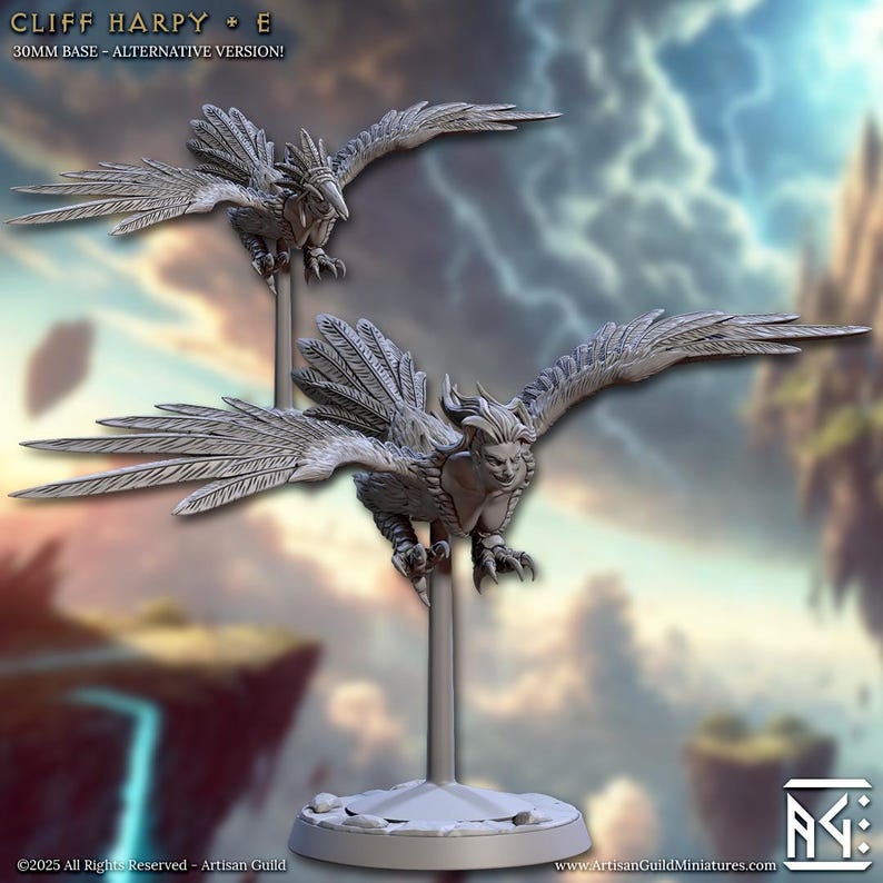 Harpy Miniatures | Flying Monster Minis | Heroic Scale D&D, Pathfinder ...