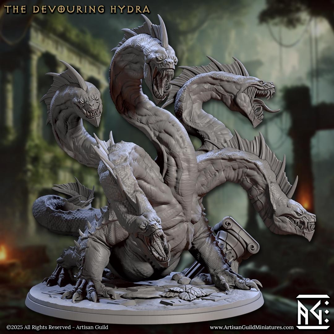The Devouring Hydra Miniature | Large Detailed 12K Print | Boss Monster ...