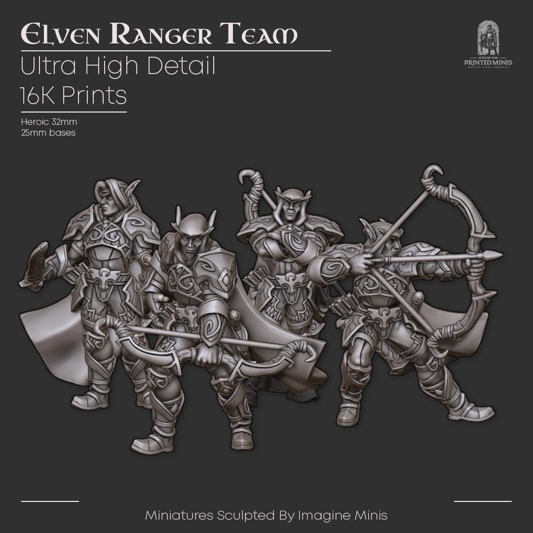 Elven Rangers | Bow & Sword Elf Miniatures | Imagine Minis | 16K HD ...
