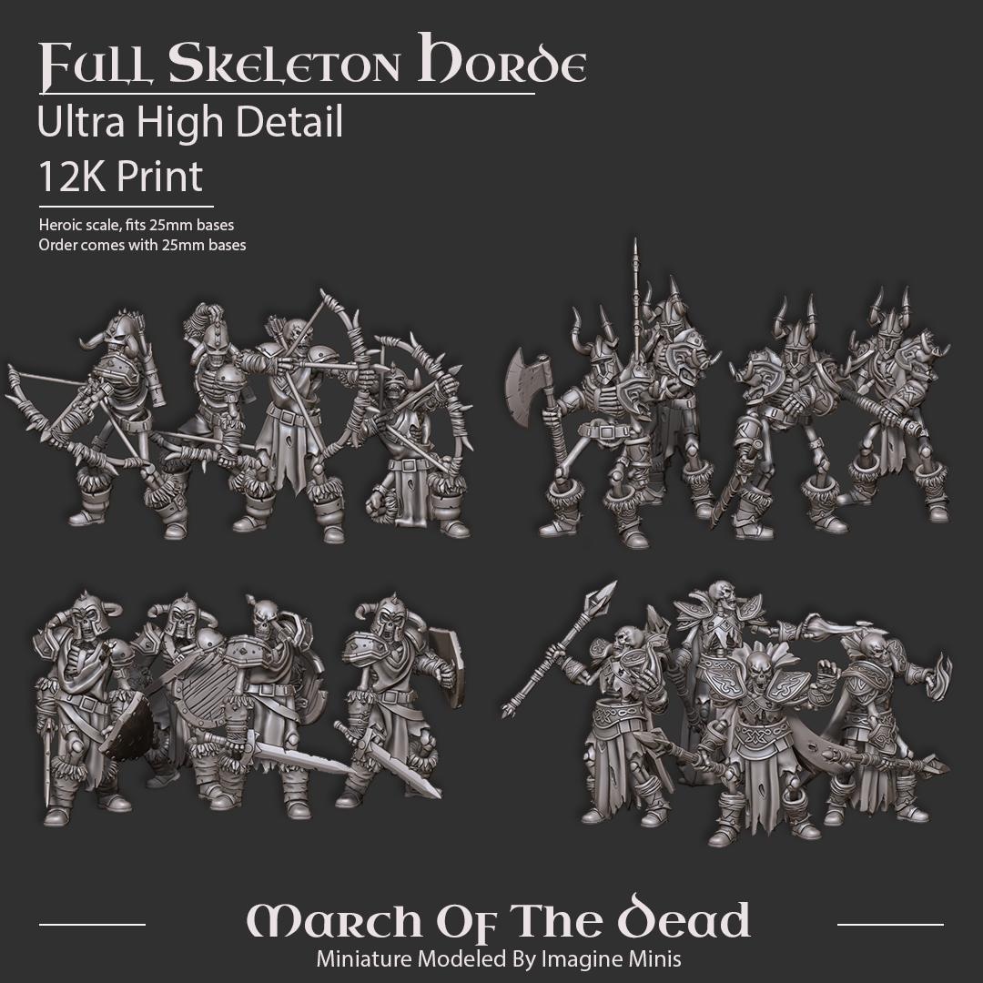 Skeleton Horde | Top Quality 16K Resin Prints | Undead Army for D&D ...