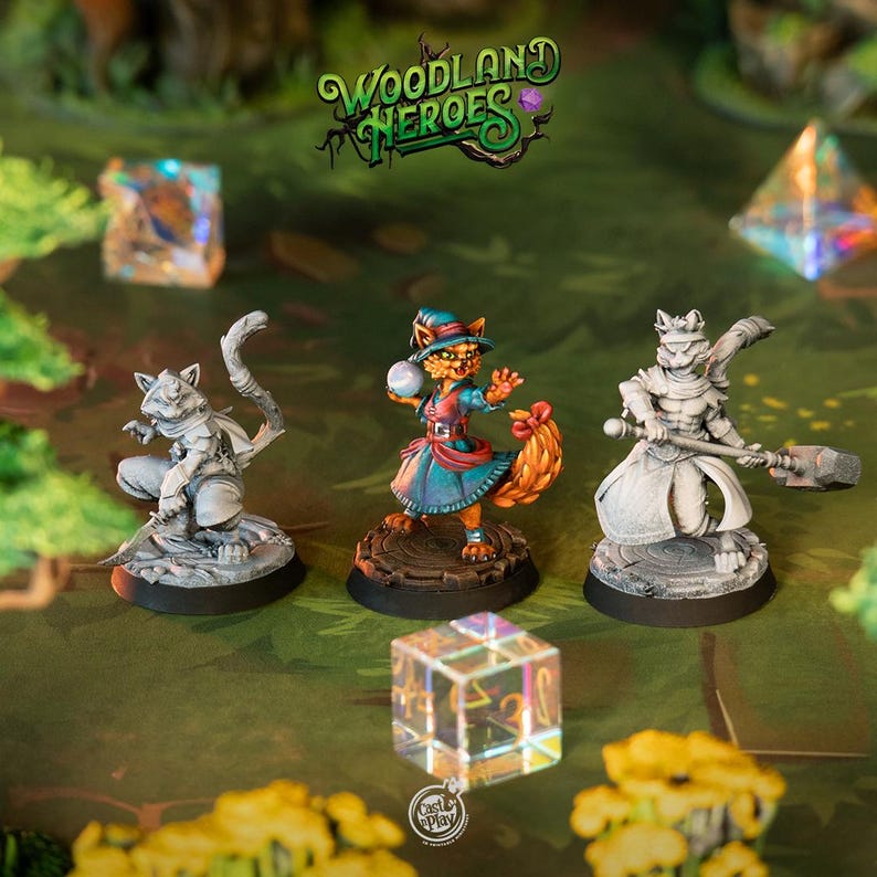 Catfolk Defenders - Barbarian, Rogue & Wizard Miniatures | Woodland ...